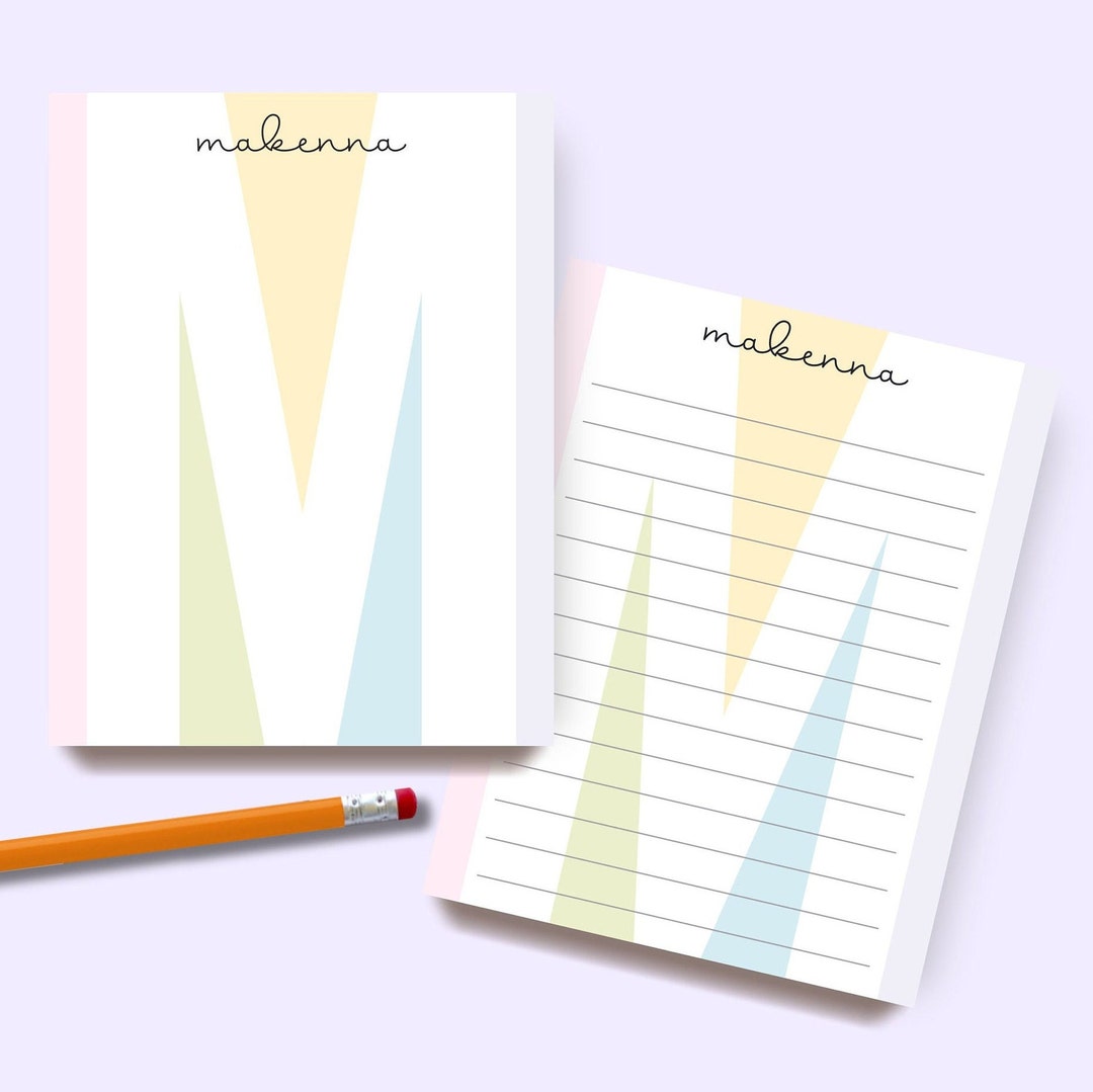 Personalized Monogram Notepad for Girls, Custom Initial Note Pad for ...