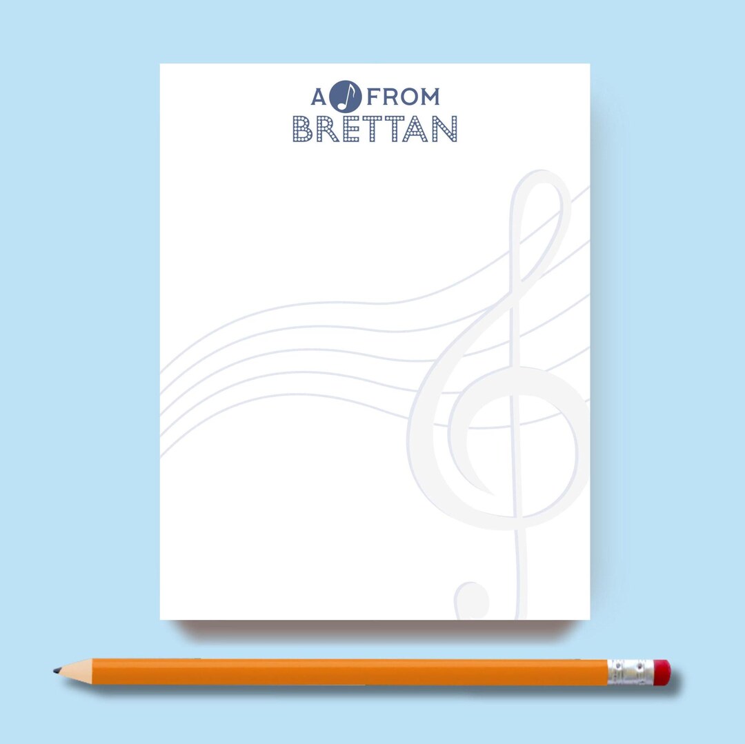 Personalized Music Notepad, Custom Note Pad for Music Lover, Customized ...