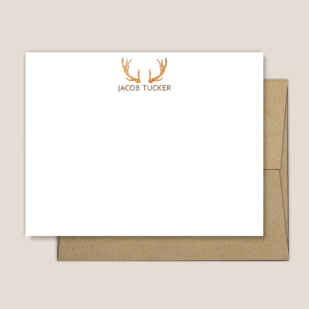 Personalized Stationery Set, Deer Personalized Stationery, Men's ...