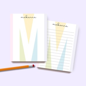 Personalized Monogram Notepad for Girls, Custom Initial Note Pad for Her, Customized Stationery ...