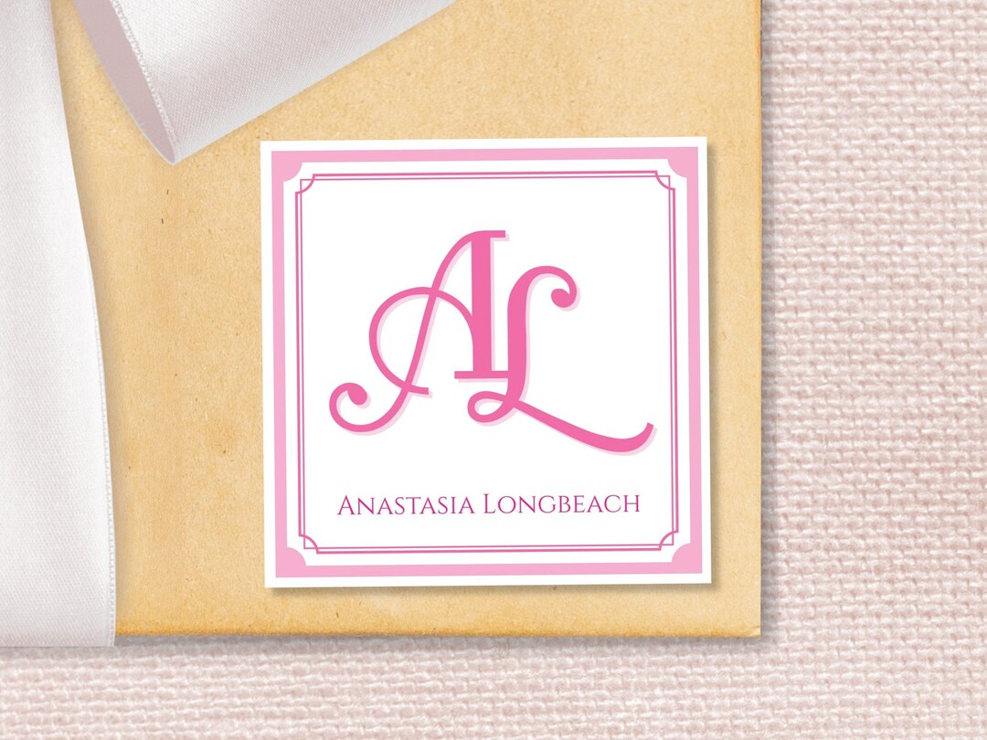 Personalized Monogram Calling Cards for Women Stationery Set of Square ...