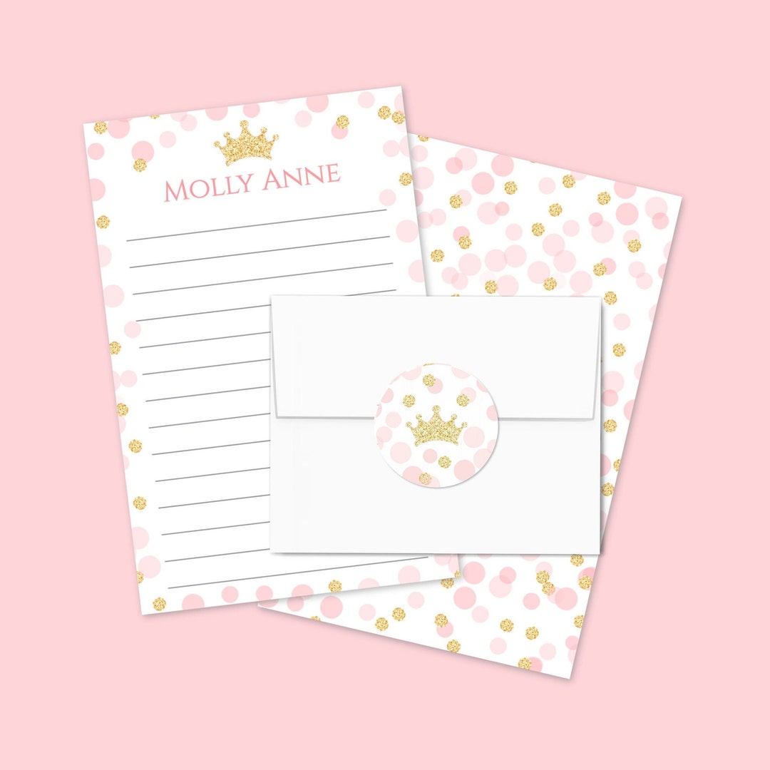 Personalized Letter Writing Set Princess Stationery Lined - Etsy