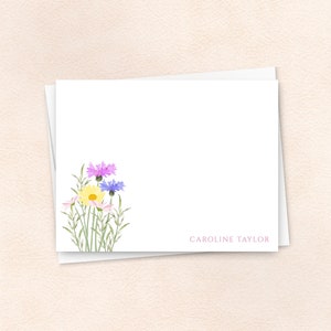 Personalized Stationery Set for Women Floral Note Cards Set of ...