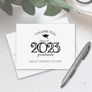 Personalized Graduation Thank You Cards From the Grad Stationery Flat ...