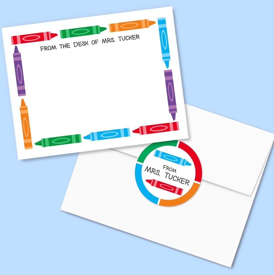 Teacher Personalized Note Cards, Custom Teacher Stationery Set, Teacher ...