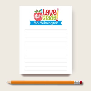 Personalized Teacher Notepad, Custom Note Pad for Teacher Gift, Back to ...