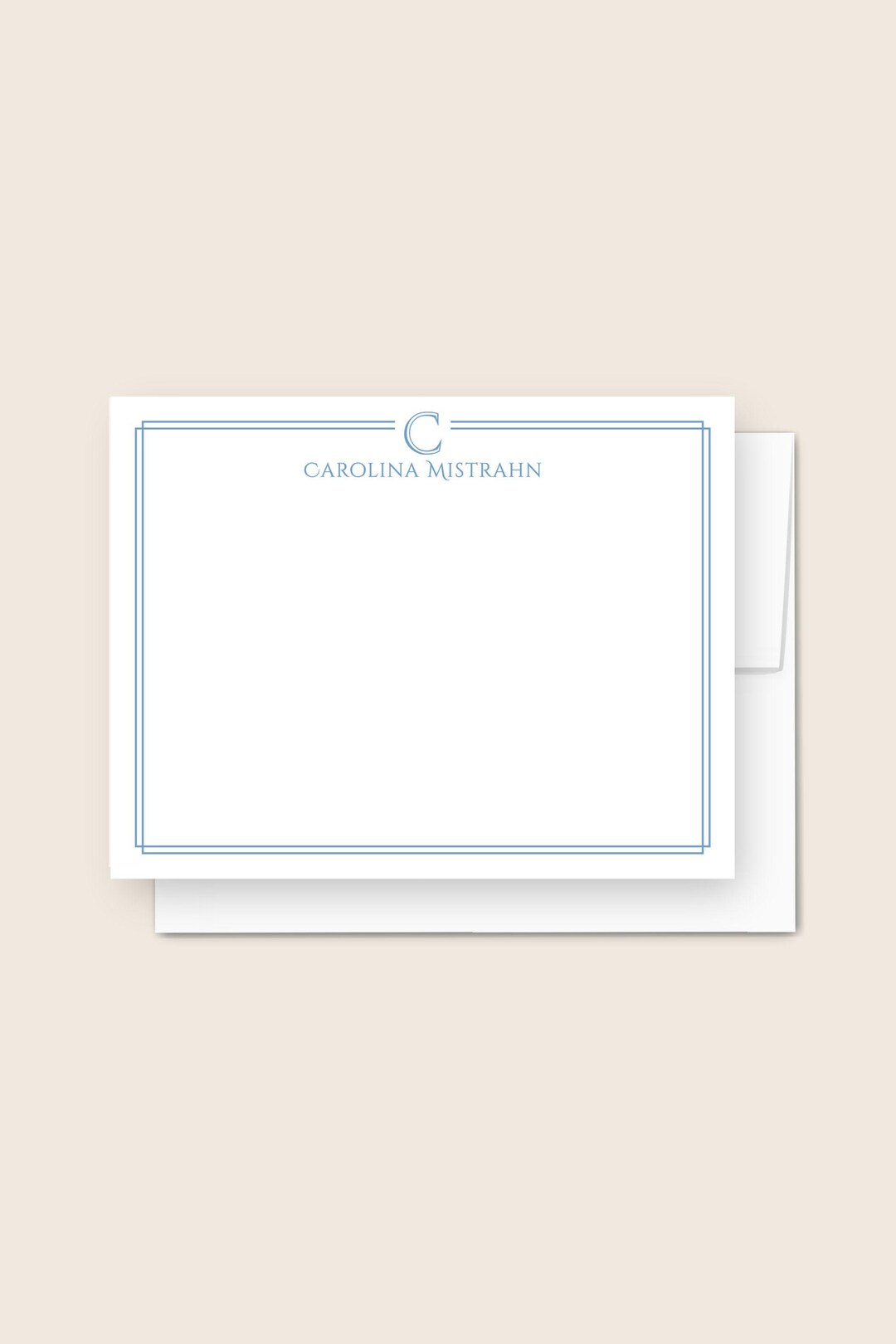 Personalized Monogrammed Note Card, Women's Stationery Set, Single ...