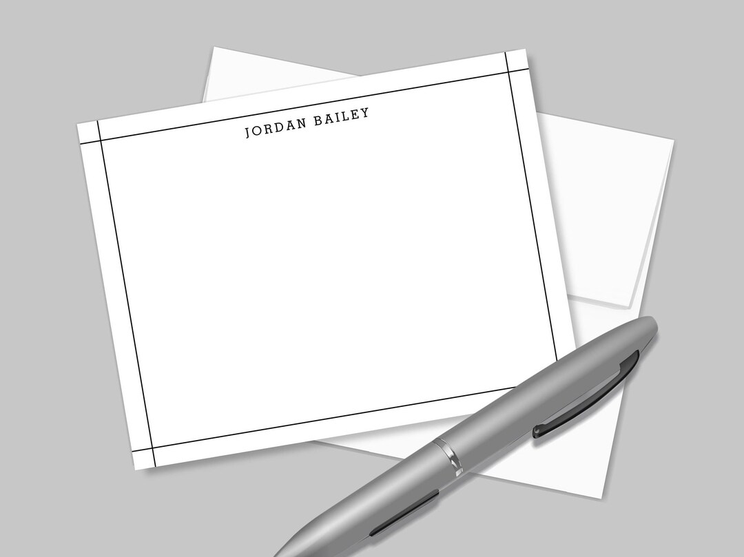 Personalized Men's Stationery Set, Modern Note Cards for Architect ...