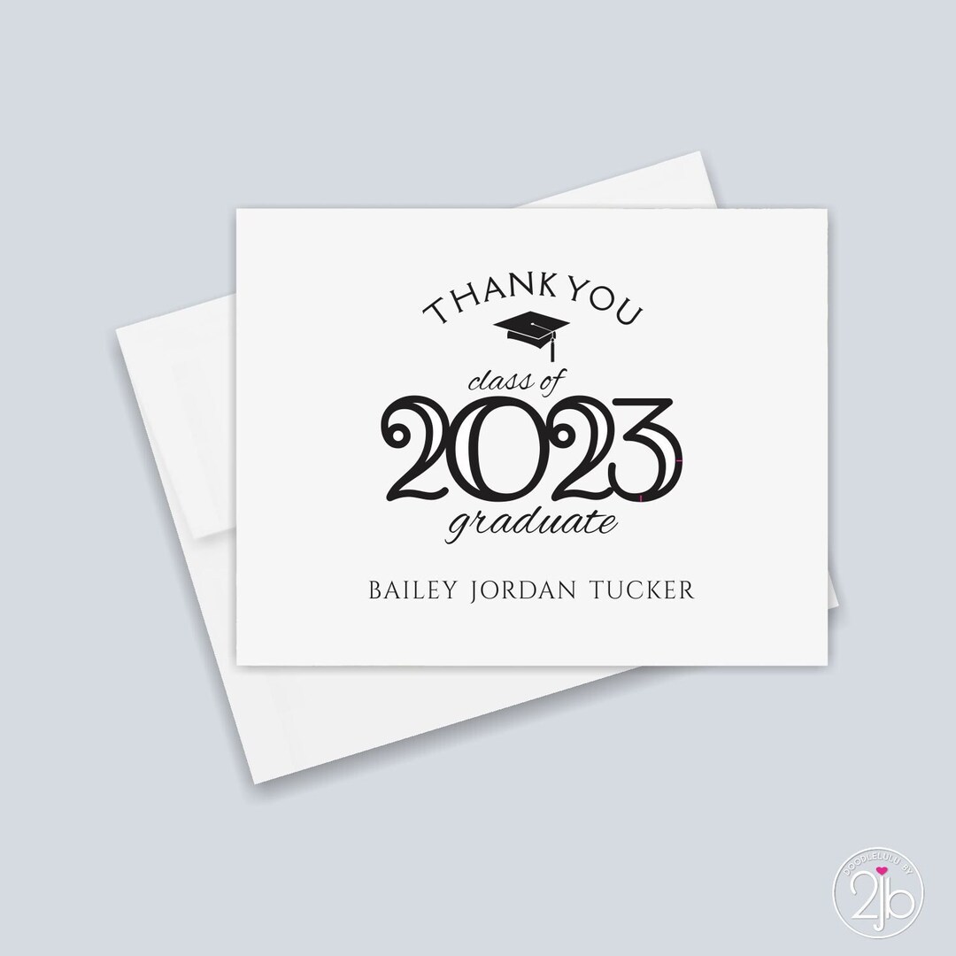 Personalized Graduation Thank You Cards From the Grad Stationery Flat ...