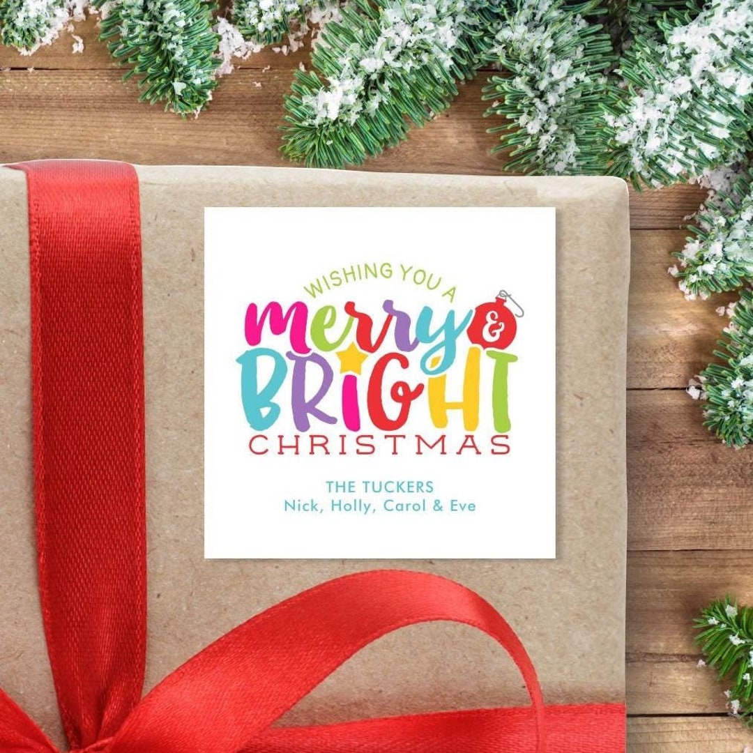 Personalized Christmas Stickers or Christmas Tags, Cute and Colorful ...