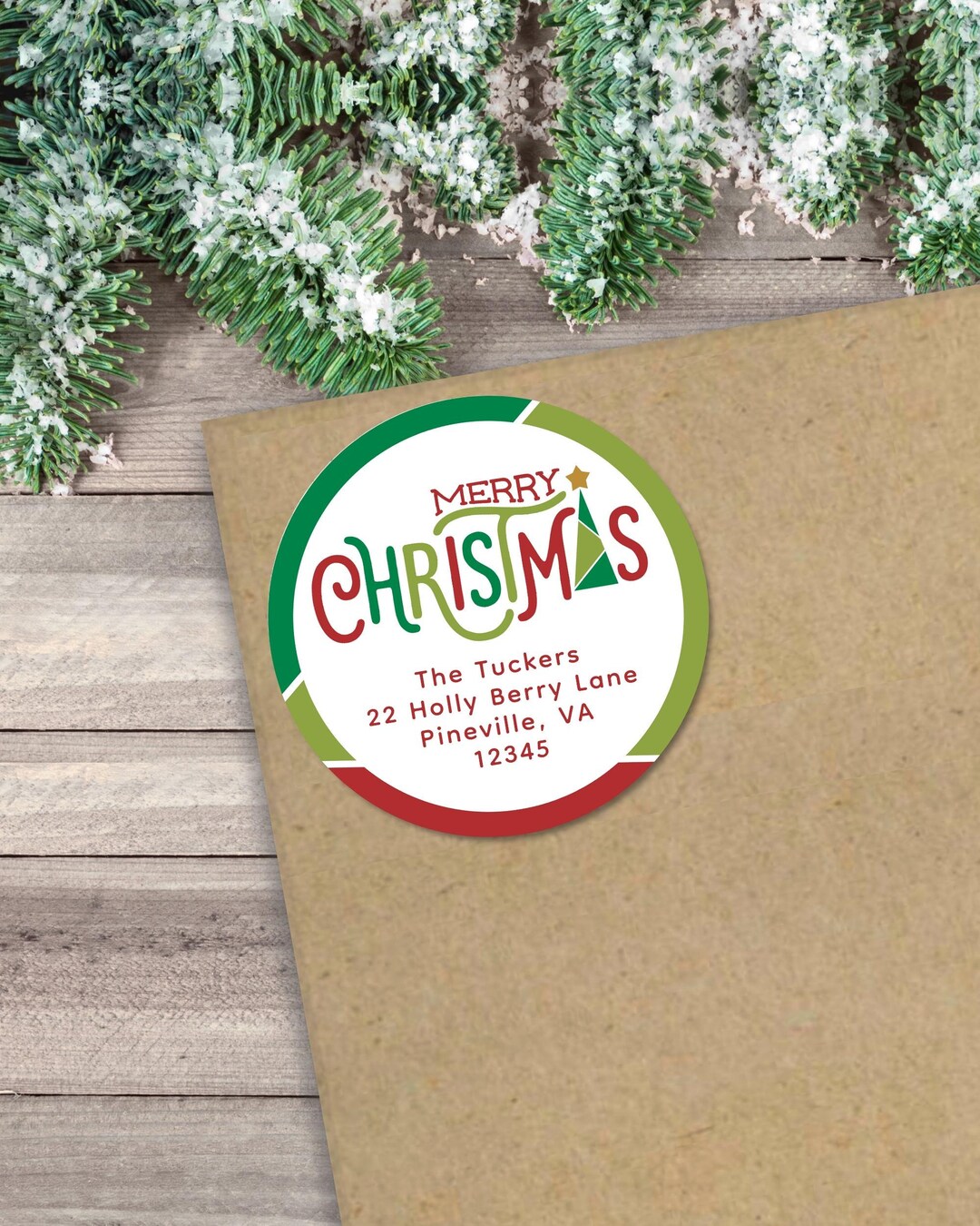 Personalized Christmas Address Labels: Modern Holiday Envelope Seals - Etsy