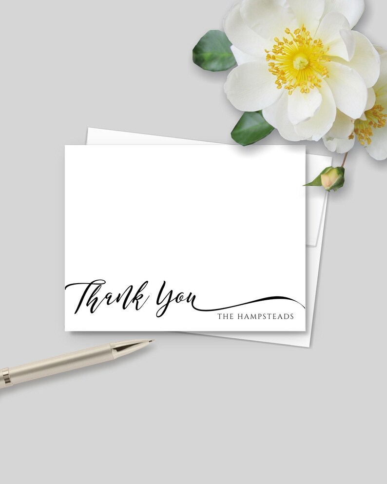 Personalized Family Thank You Note Cards, Couples Wedding Thank You ...