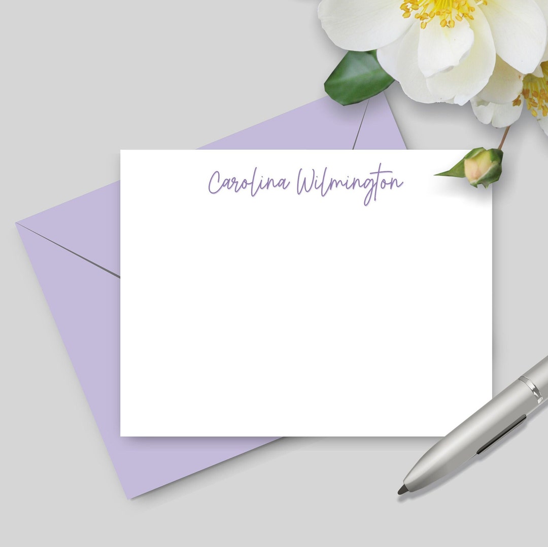 Custom Note Cards Set for Women, Personalized Stationery Set of ...
