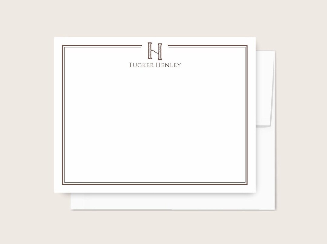 Personalized Monogram Stationery Set of Men's Monogram Notecards ...