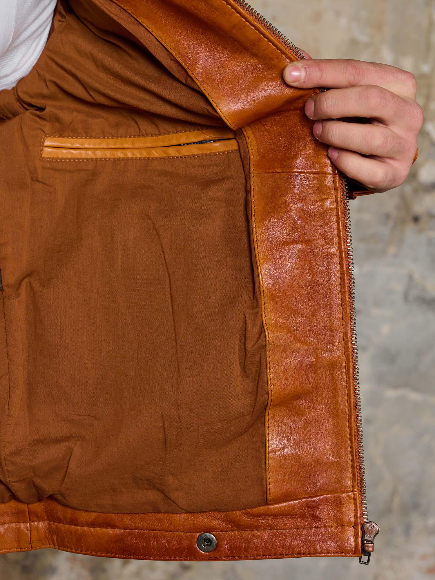 Brando London Brown Cafe Racer Jacket Men's Vintage Leather Jacket Slim ...