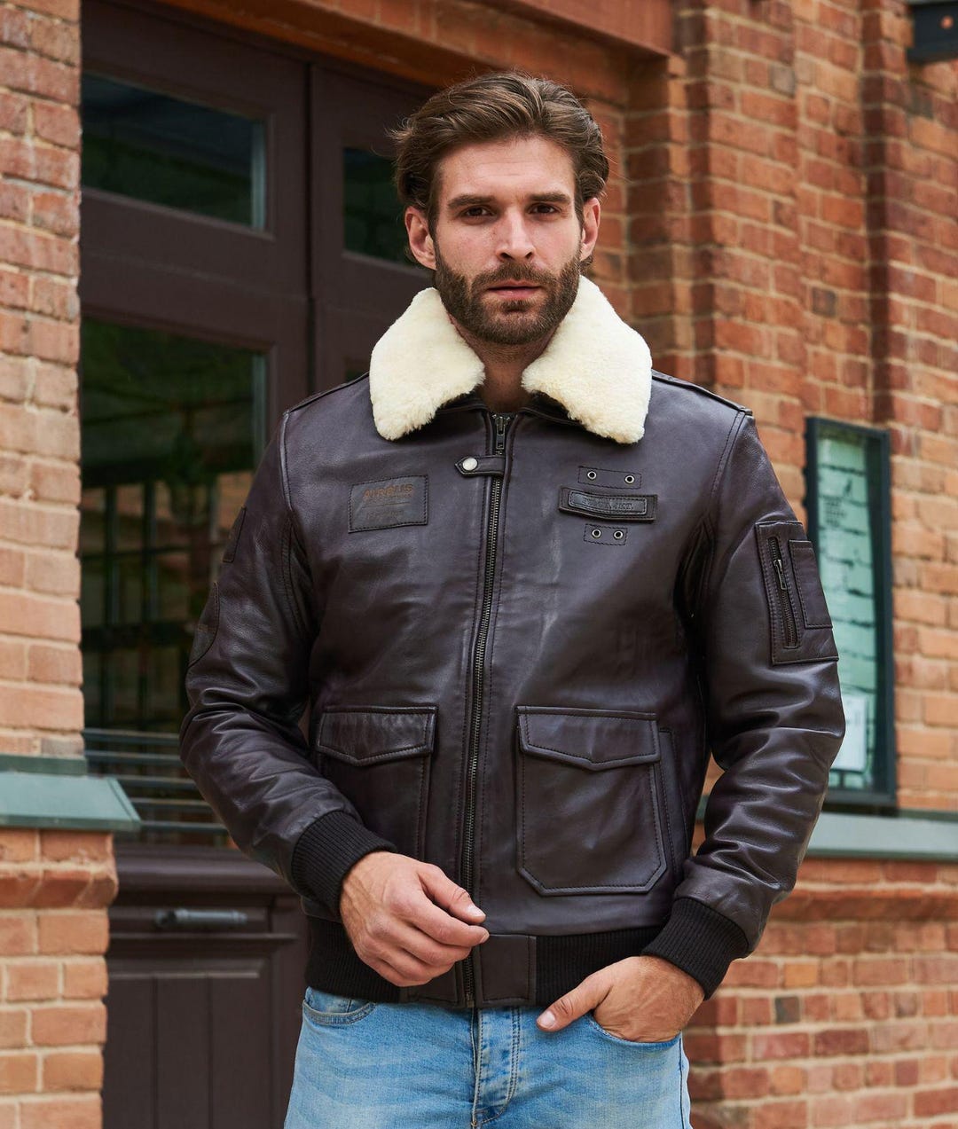 Brando London Classic WWII Pilot Military Leather Bomber Jacket - Etsy