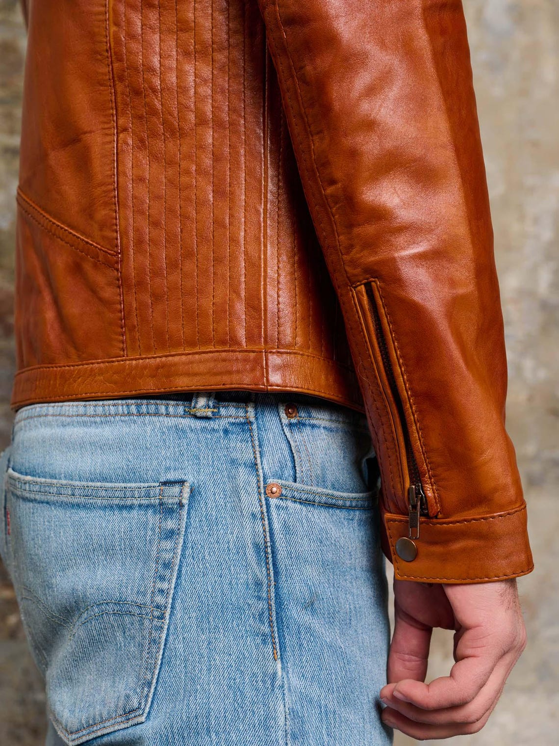 Brando London Brown Cafe Racer Jacket Men's Vintage Leather Jacket Slim ...