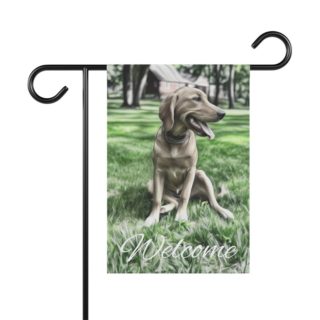 House Banner - Welcome Golden Retriever Puppy Spring Decor, Wall ...