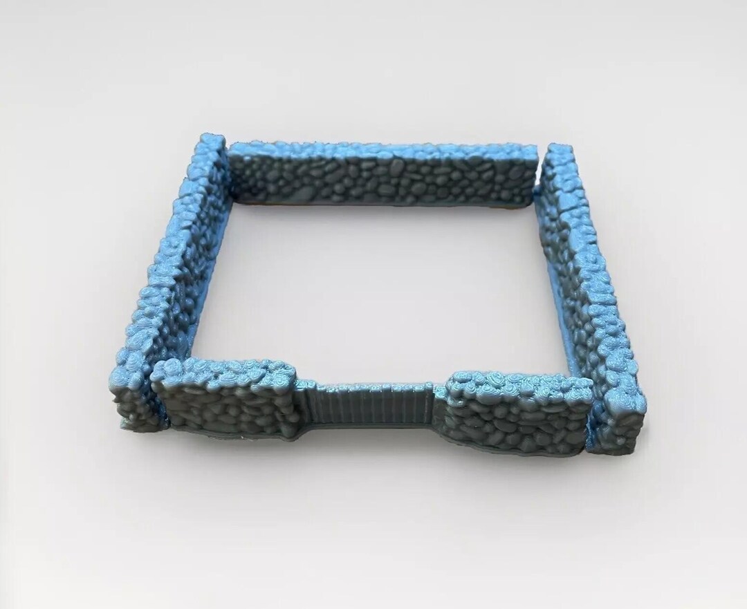 3D Printed Stone Walls and Gate 28mm for War Gaming Tabletop Terrain ...