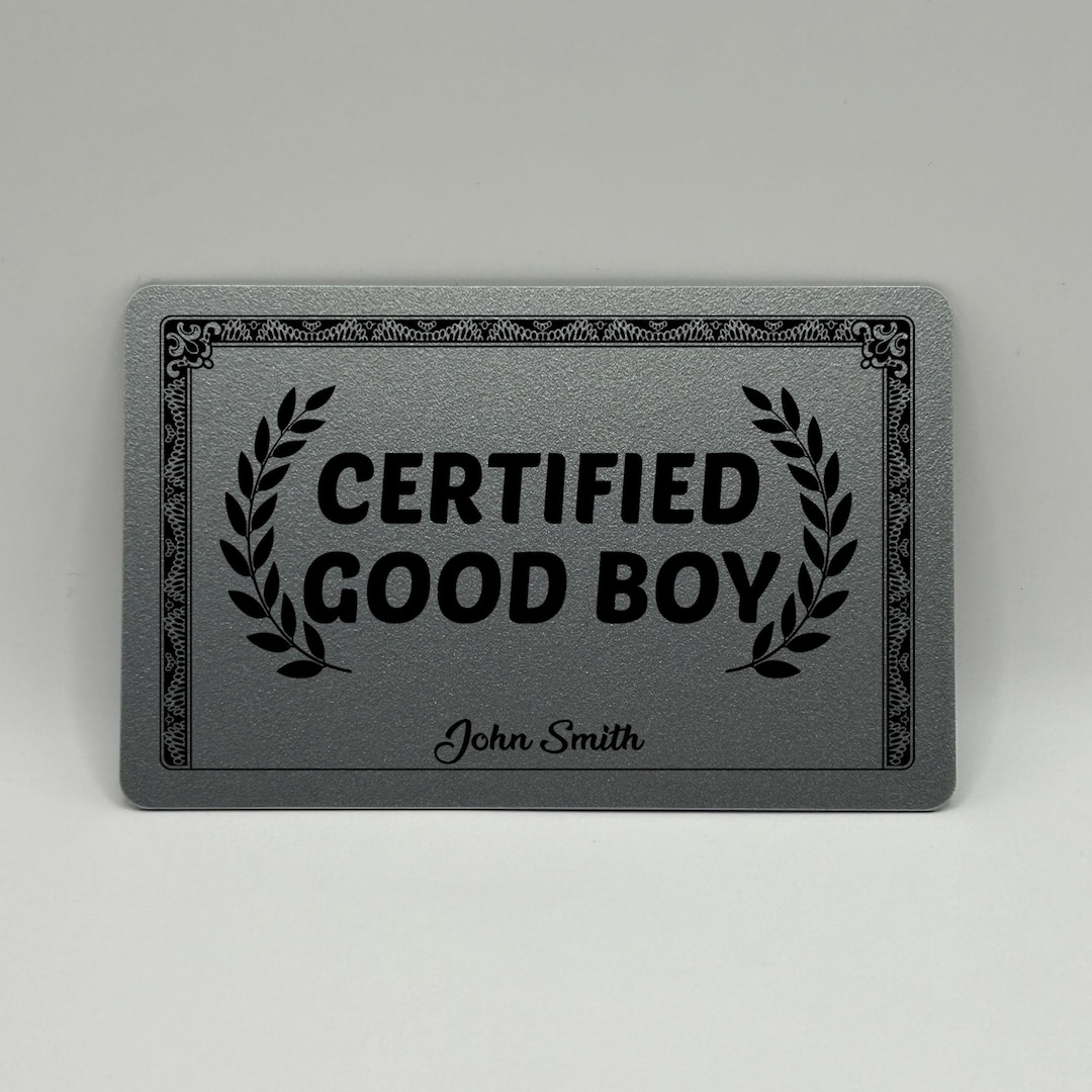 Certified Good Boy Meme Award Card, Good Girl Card, Funny Gag Gift for ...