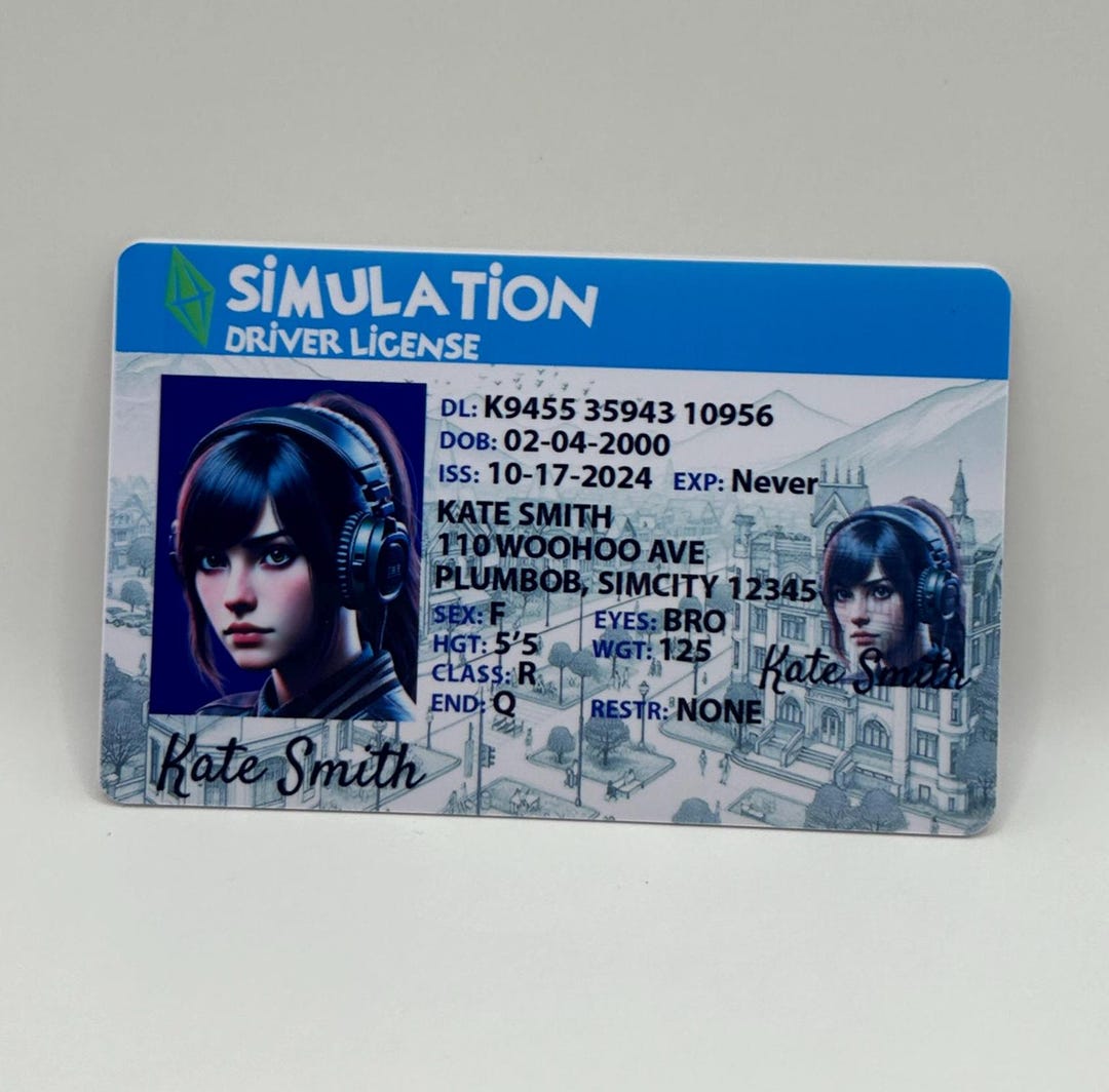 Custom Simulation Driver License, Personalized Birthday Gift for Video ...