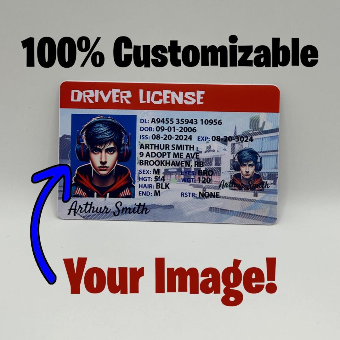 Custom Roblox Inspired Driver License, Personalized Video Game Birthday ...