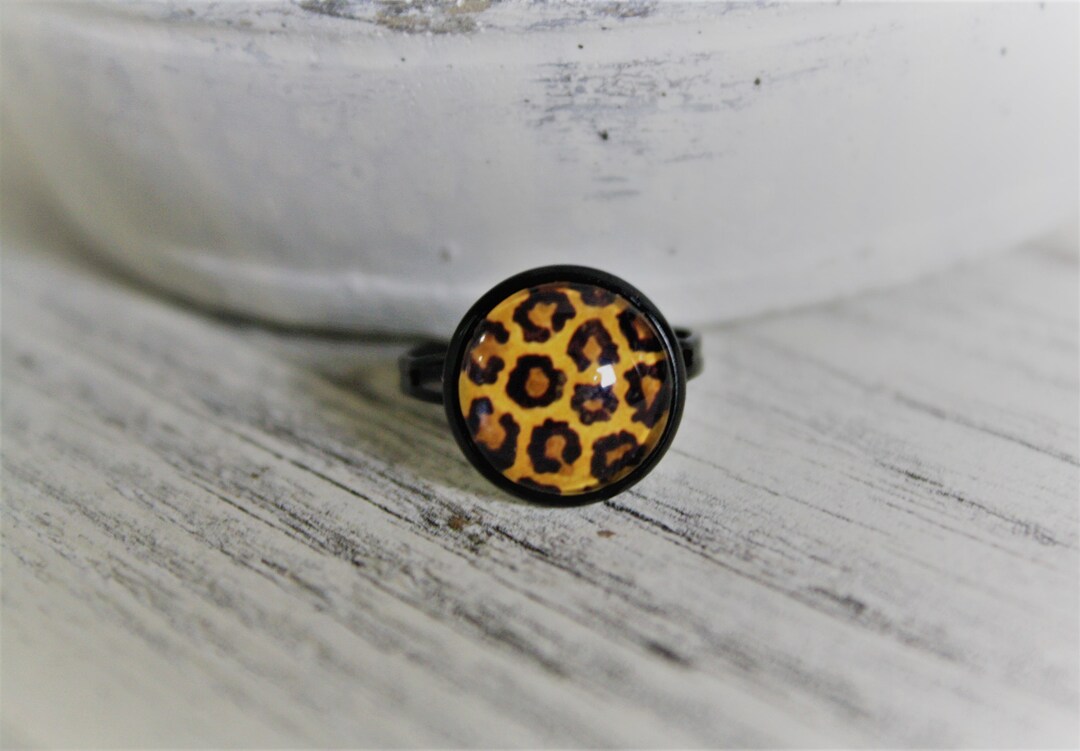 Leopard Ring, Leopard Print Ring, Animal Print, Adjustable Ring, Boho ...