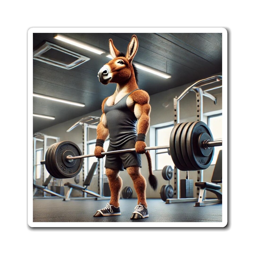 Weightlifting Donkey Gym Magnet, Donkey Workout Magnet, Strongman ...