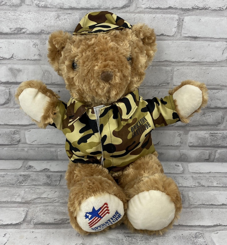 Operation Gratitude Military Teddy Bear – Camo Jacket Plush – Troop ...
