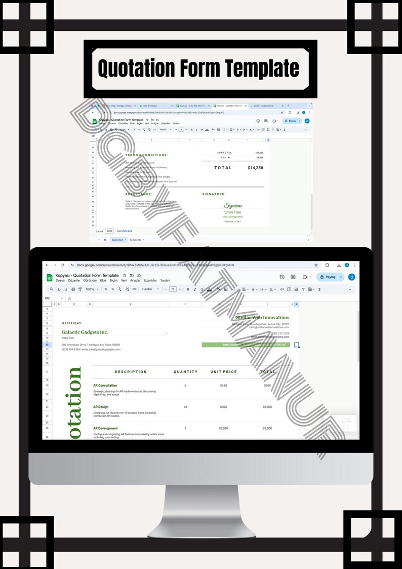 Quick and Easy Quotation Form Template - Etsy