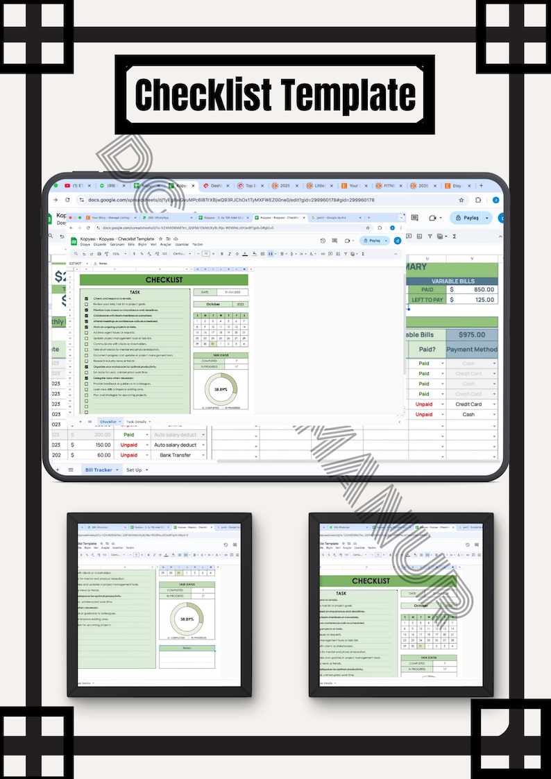 Checklist Template | Simple & Printable Task Tracker - Etsy