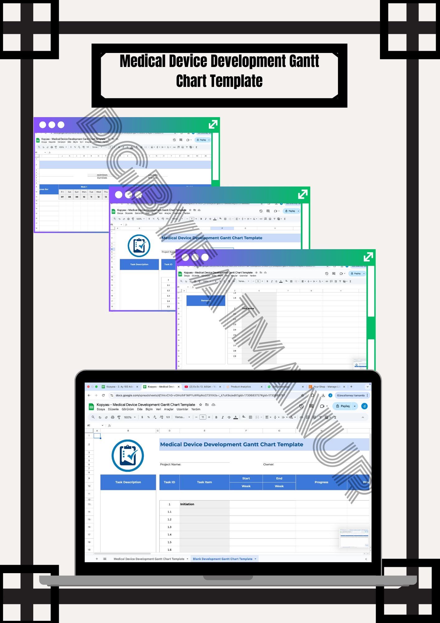 Medical Device Development Gantt Chart Template | Digital Download ...