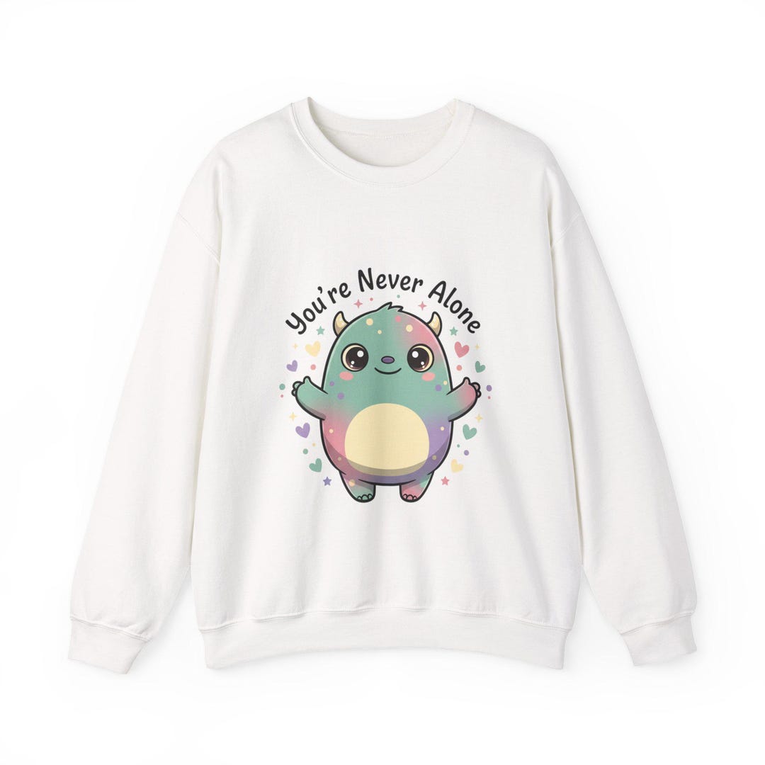 You're Never Alone Cute Monster Sweatshirt | Blob Creature Sweatshirt ...