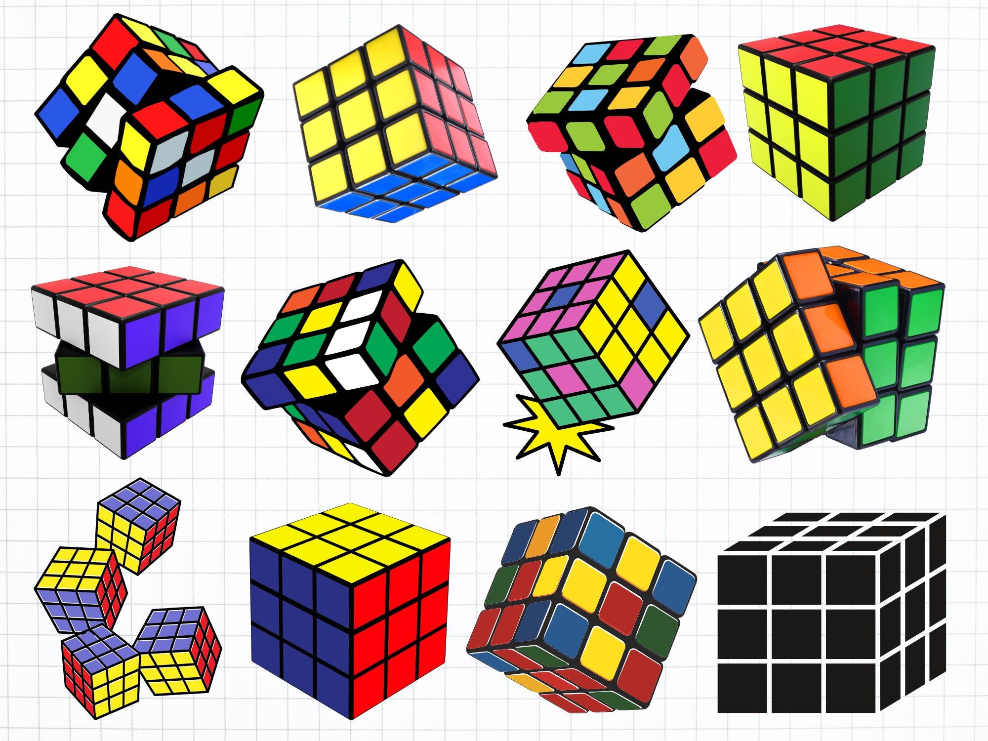 Rubiks Cube SVG, Cut File, Rubiks Cube Pattern, Rubiks Clipart, Cute ...