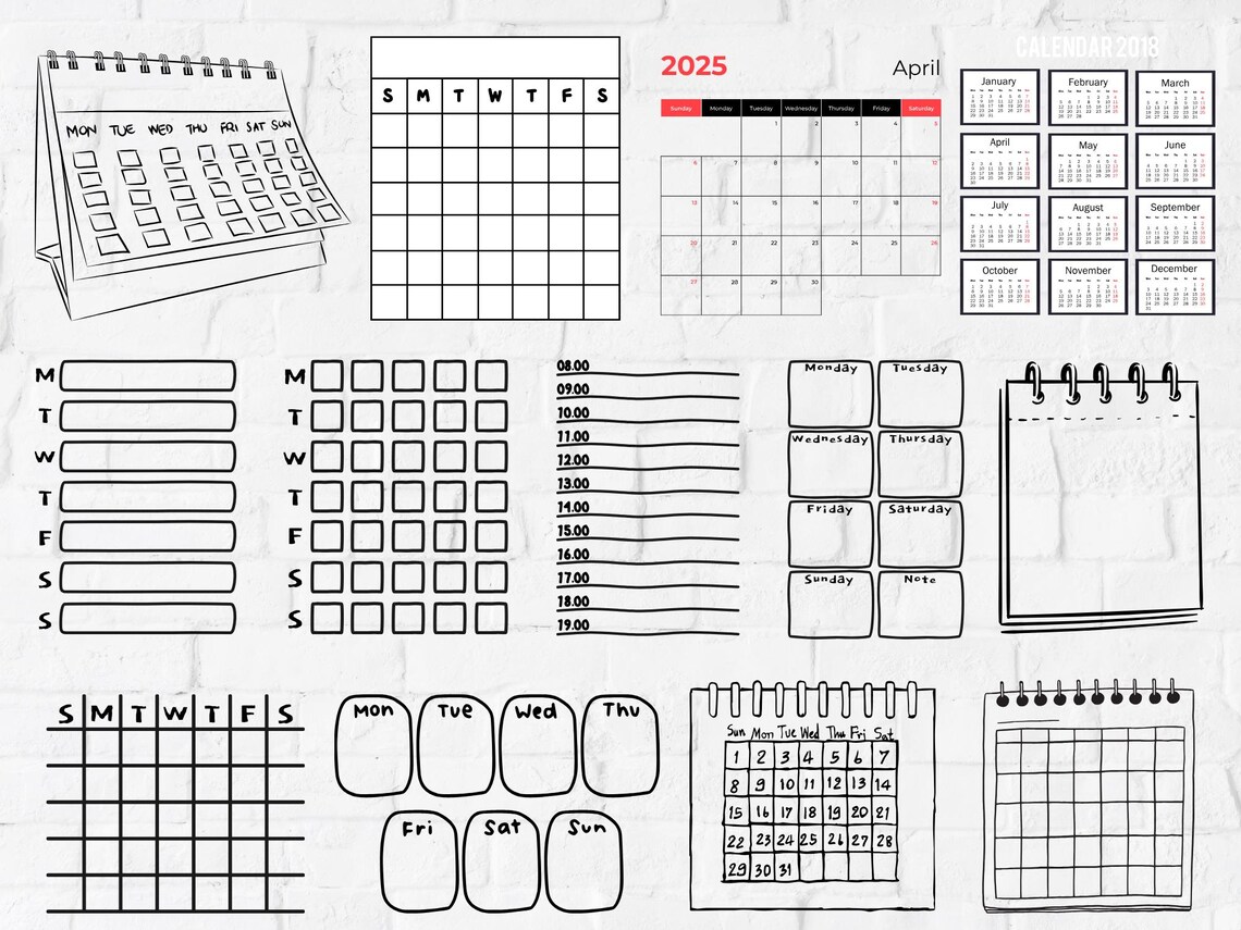 Calendar SVG, Calendar Cricut, Calendar Svg Bundle, Calendar Cut File ...