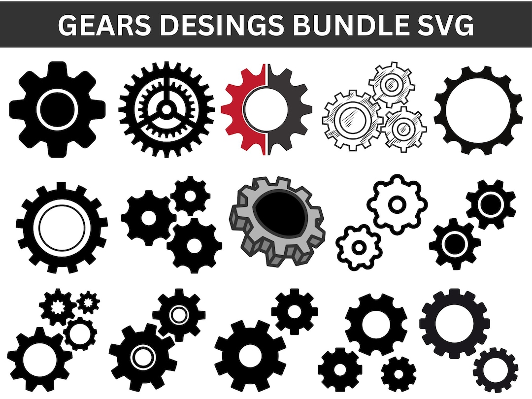 Gears SVG Bundle, Gears PNG Bundle, Gears Clipart, Gears SVG Cut Files ...