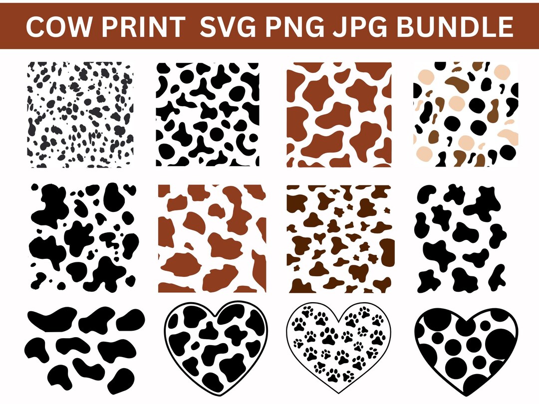 Cow Print Svg, Svg Files for Cricut, Farm Animal Print, Cow Print Cut ...