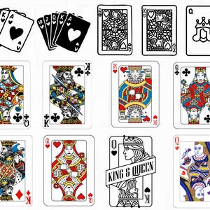 Naipes Rey y Reina de Corazones / svg png dxf eps pdf / diseño gráfico ...