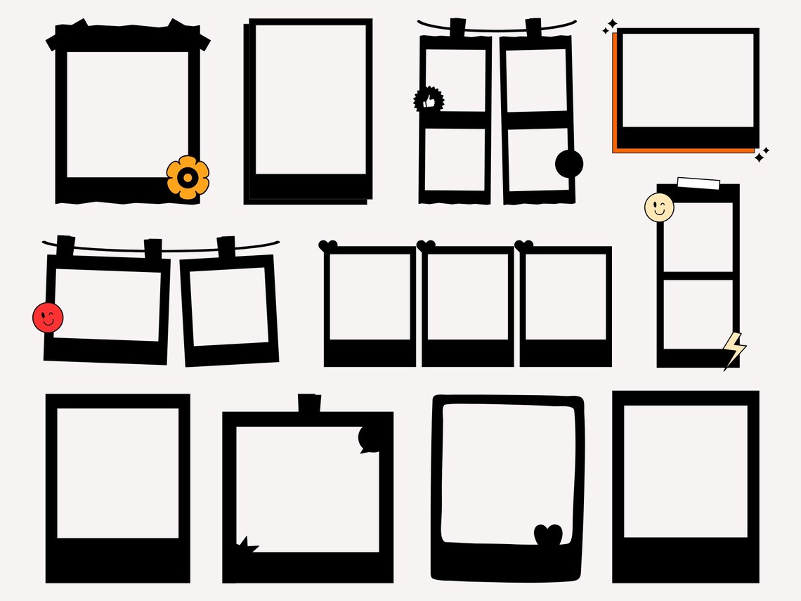 Polaroid Frame Svg Bundle, SVG Files for Cricut, Polaroid Cut File ...