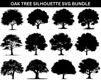 Oak Tree SVG Bundle , Tree Svg, Big Tree Svg, Oak SVG, Outdoor SVG ...