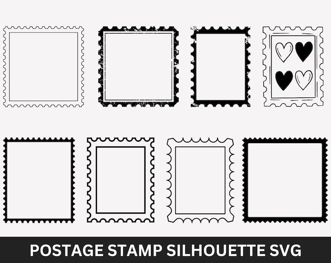 Postage Stamp SVG, Svg Files for Cricut, Post Svg, Frame Clipart, Mail ...