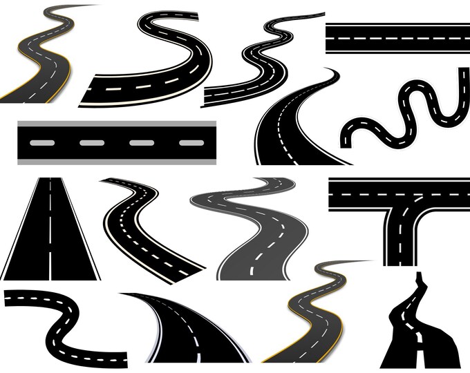 Road SVG, Road Clipart, Highway Svg, Road Silhouette, Asphalt Road Svg ...