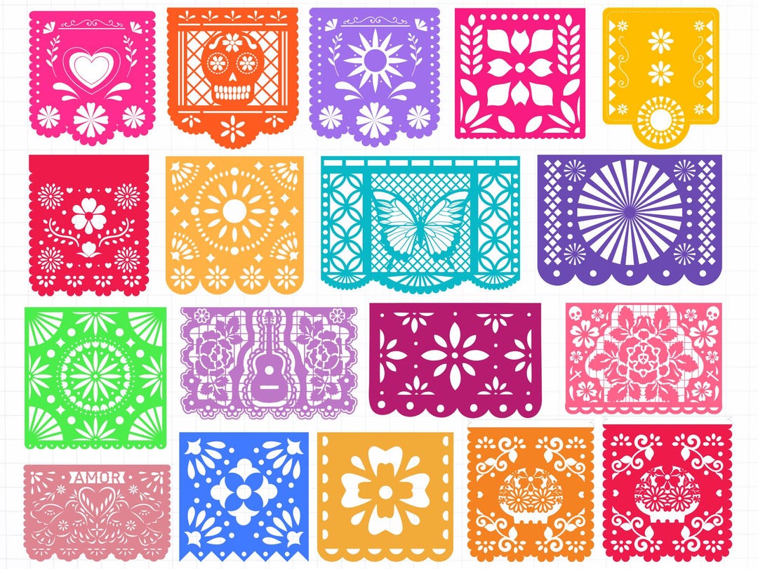 Papel Picado SVG Bundle / Papel Picado PNG Bundle / Papel Picado ...