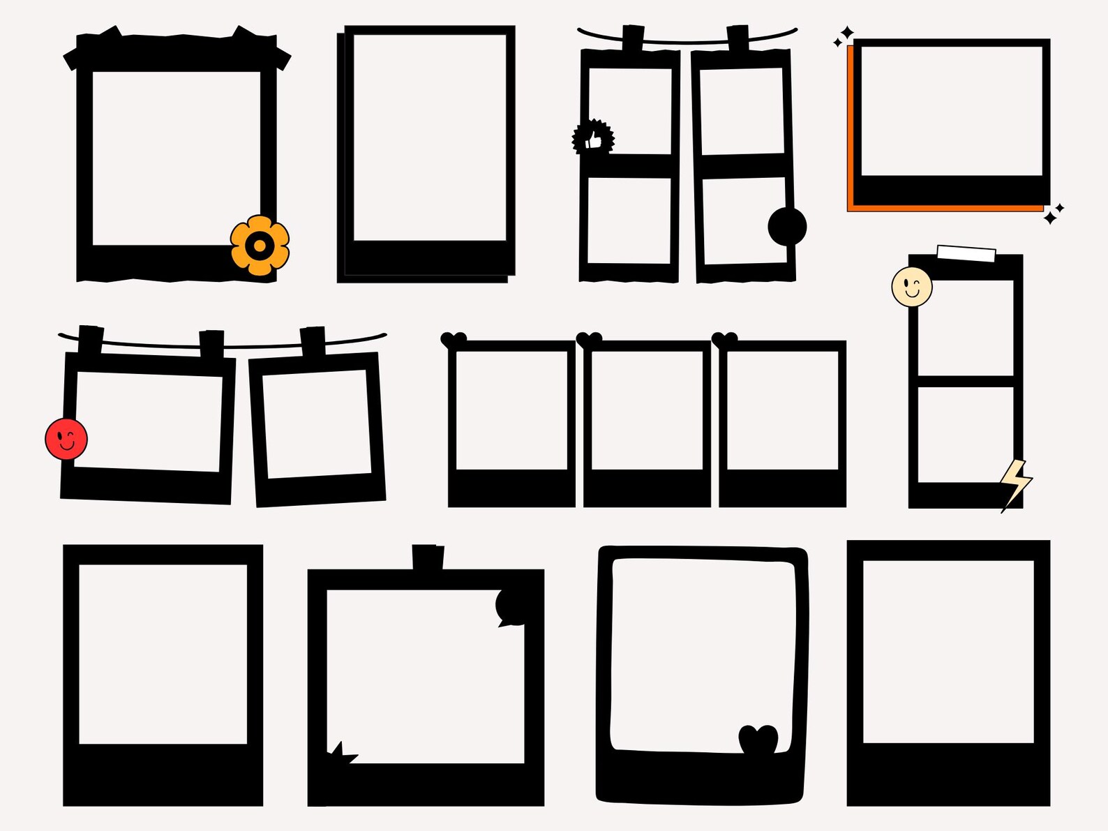 Polaroid Frame Svg Bundle, SVG Files for Cricut, Polaroid Cut File ...