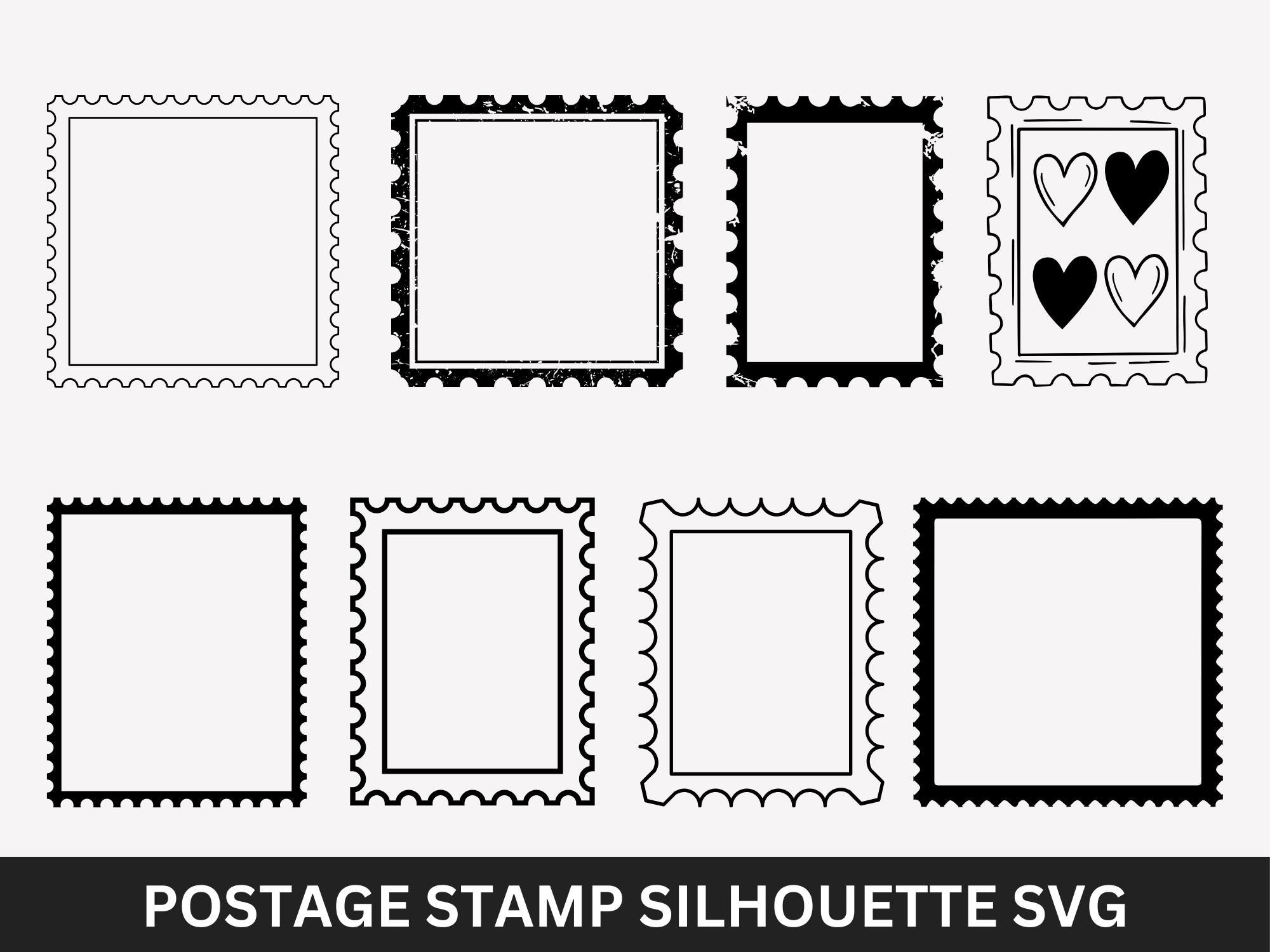 Postage Stamp SVG, Svg Files for Cricut, Post Svg, Frame Clipart, Mail ...