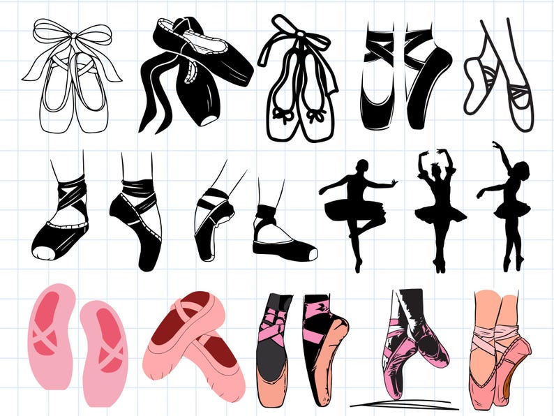 Ballerina Shoes SVG PNG, Ballerina Slippers Svg, Ballet Shoes Svg ...