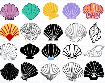 Seashell SVG Bundle, Seashell PNG Bundle, Seashell Clipart, Seashell ...