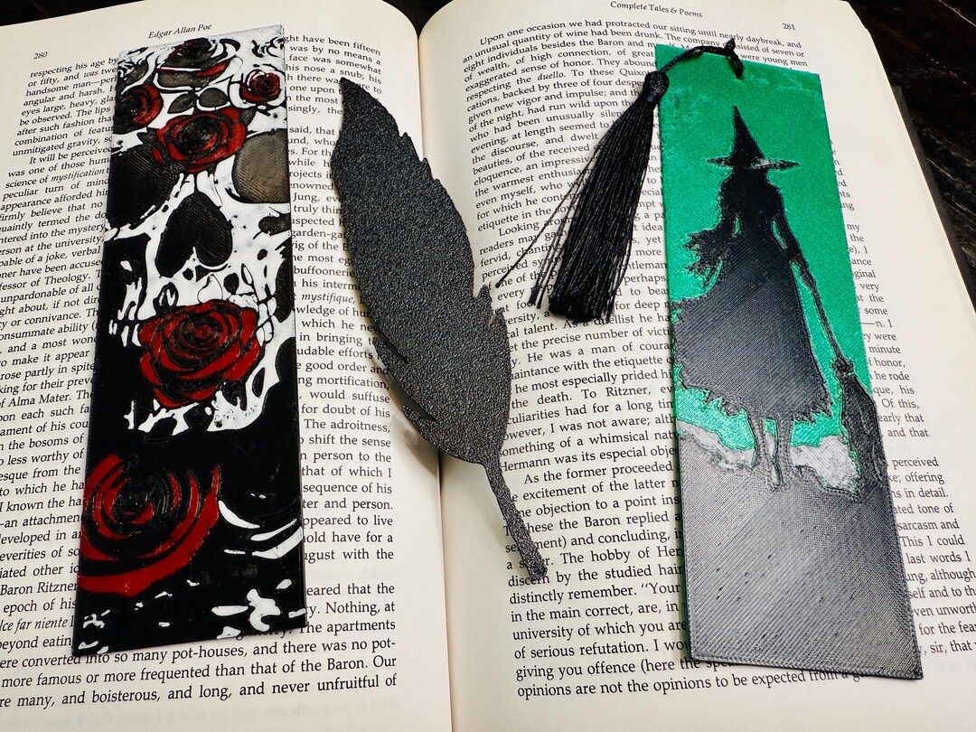 Gothic Witch Bookmark Set: 3D Printed Witchy Bookmarks With Tassels - Etsy