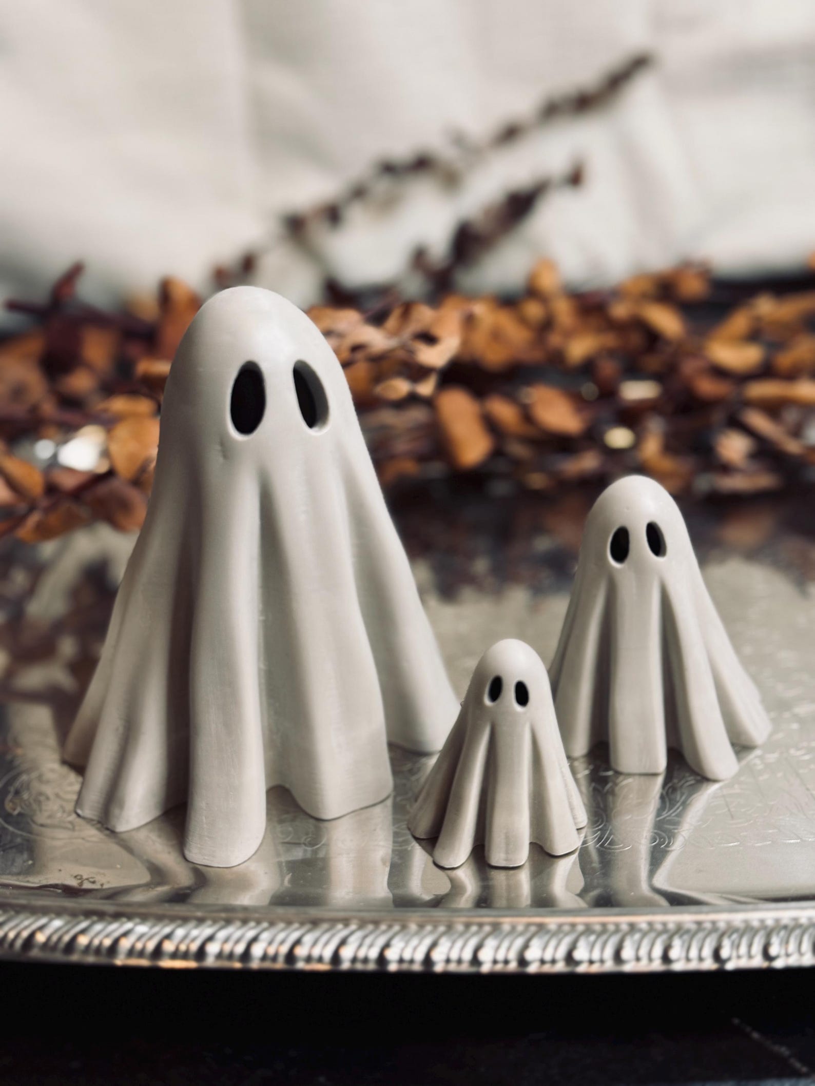 Ghost Figures Set (set of 3): Halloween Spooky Decor, 3D Printed - Etsy