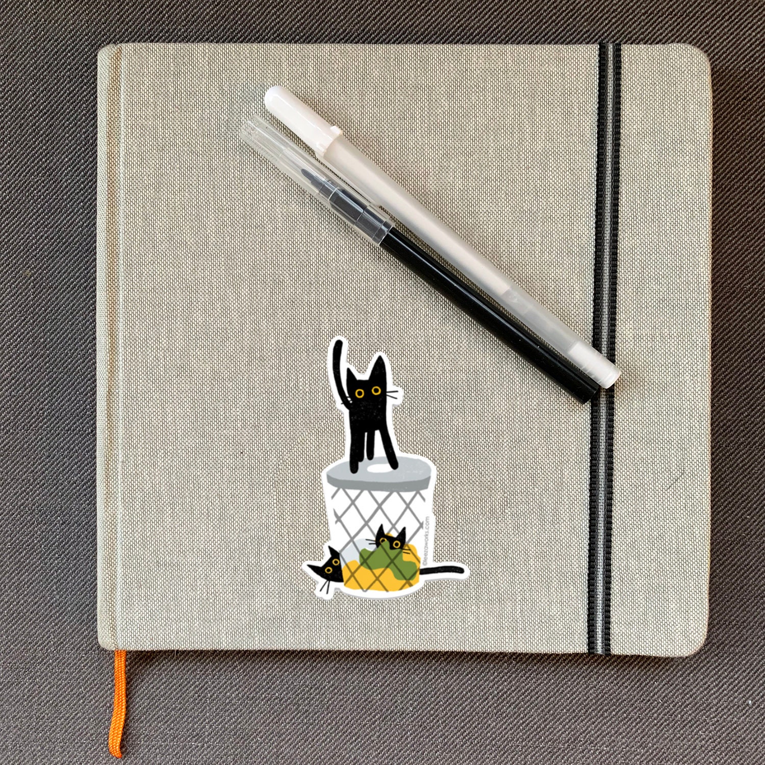 Cats in the Hamper Vinyl Sticker Cat Sticker Black Cat | Etsy